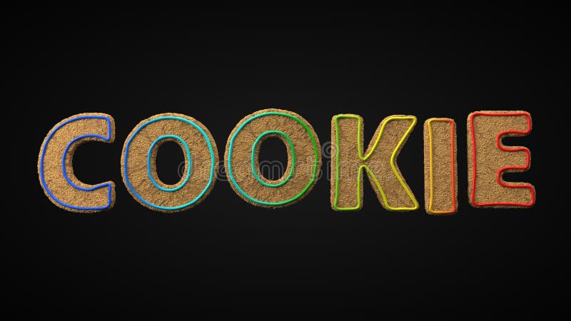Christmas Cookies. Cookie Styled Text. 3d Illustration Stock ...