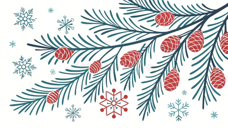 Christmas Corner Border with Snowflakes and Pine, Festive Frame Vector ...