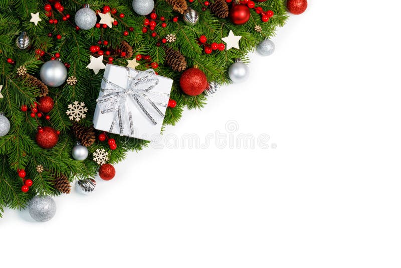 Christmas Corner Frame Isolated Stock Image - Image of abstract ...