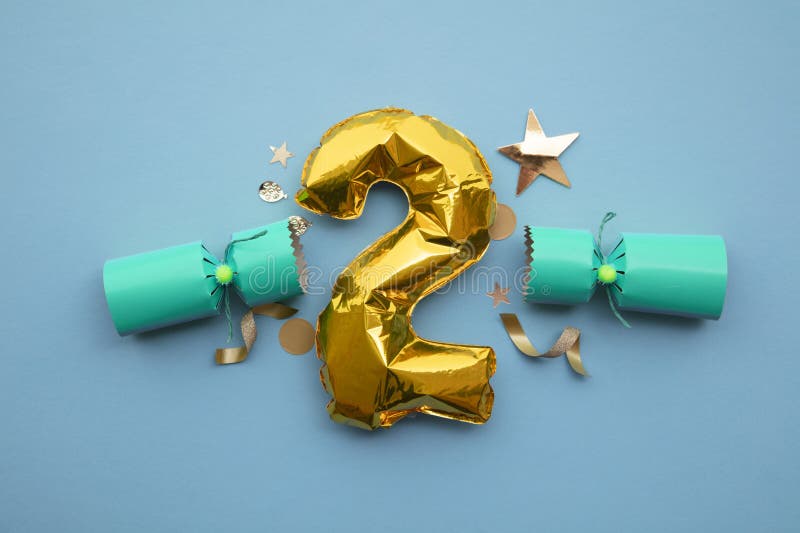 Christmas Countdown. Gold Number 2 with Festive Cristmas Cracker ...