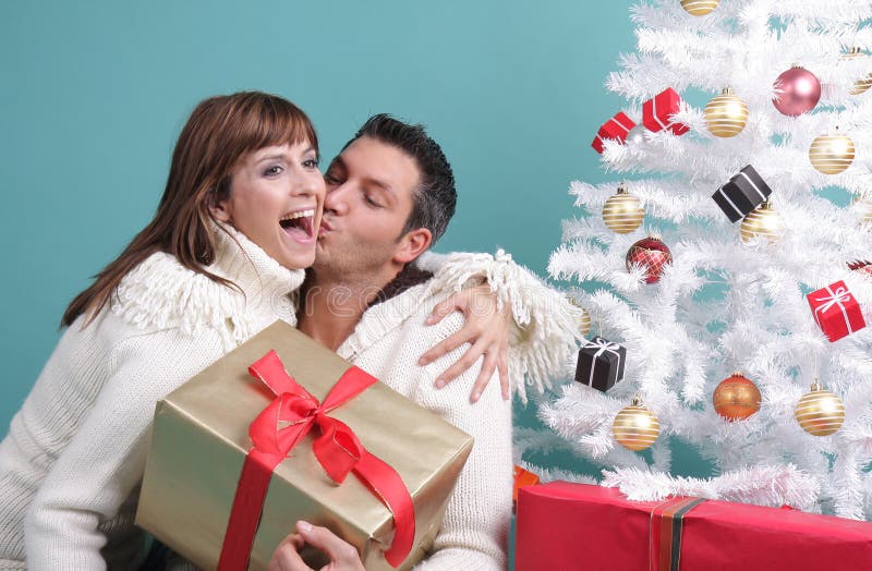 Christmas couple stock image. Image of bright, december - 7121451