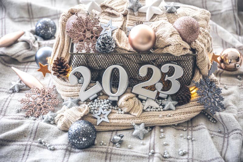 Christmas Cozy Background with Numbers 2023 and Decor Details. Stock ... Christmas Cozy Background with Numbers 2023 and Decor Details. Stock ...