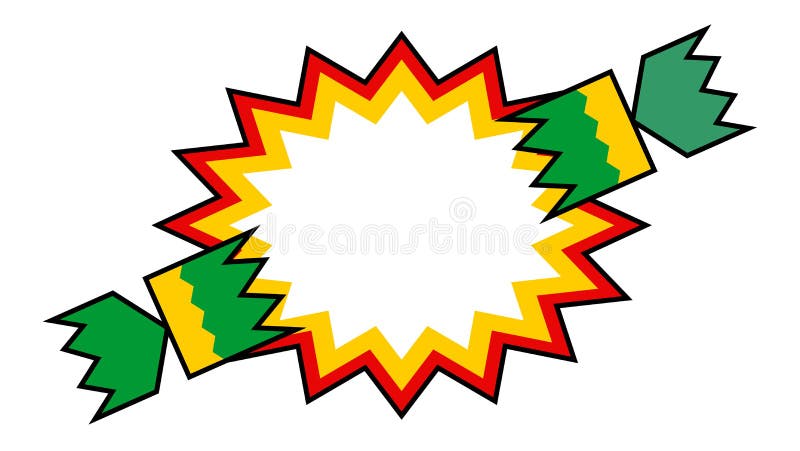 Christmas Cracker Pulled Open Line Illustration Stock Vector ...