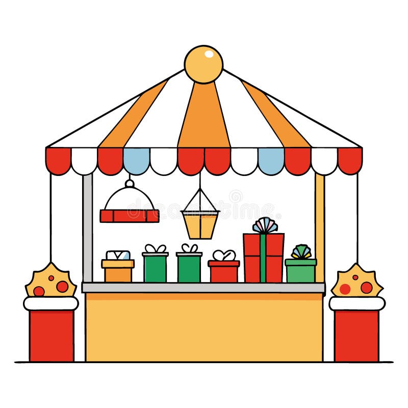 Christmas Craft Stall with Many Decorative Objects for Sale. Christmas ...