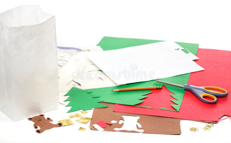 Christmas craft tools stock image. Image of teddy, christmas - 20632299