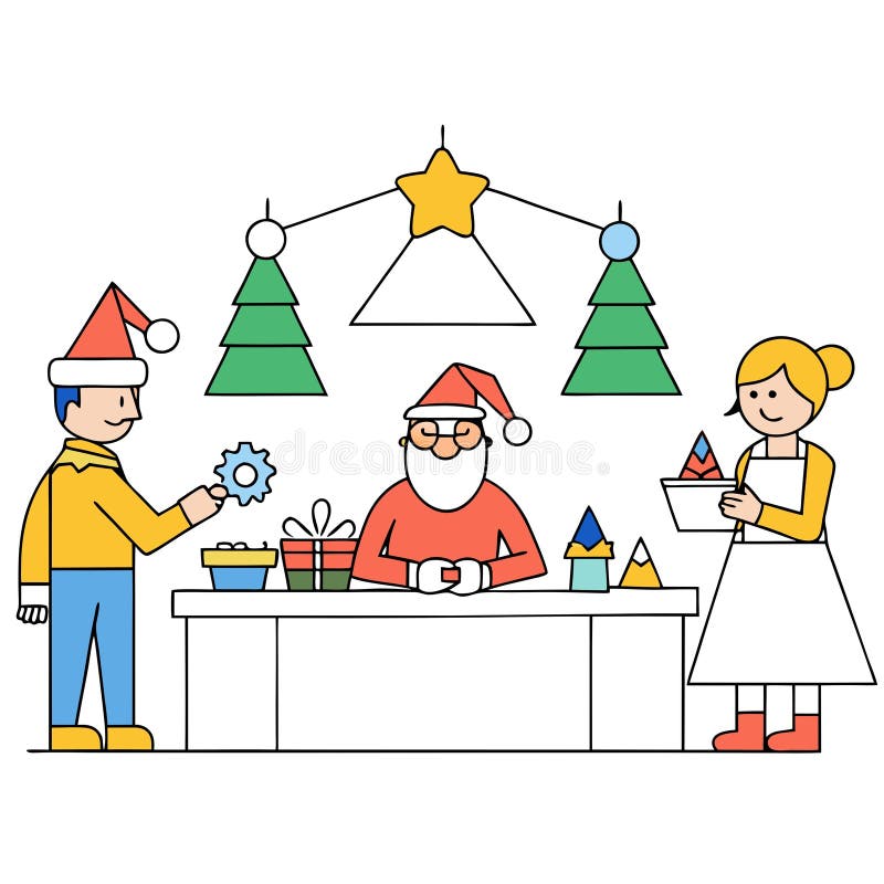 Christmas Craft Workshop. People Learn To Make Christmas Handmade Stuff ...