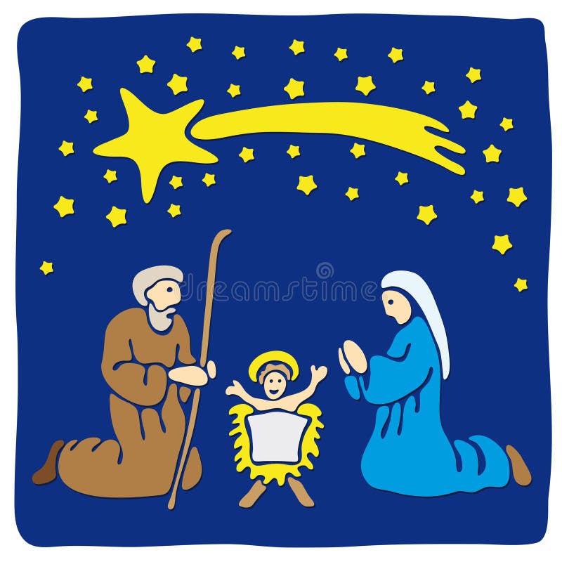Christmas crib stock vector. Illustration of maternity - 22010664