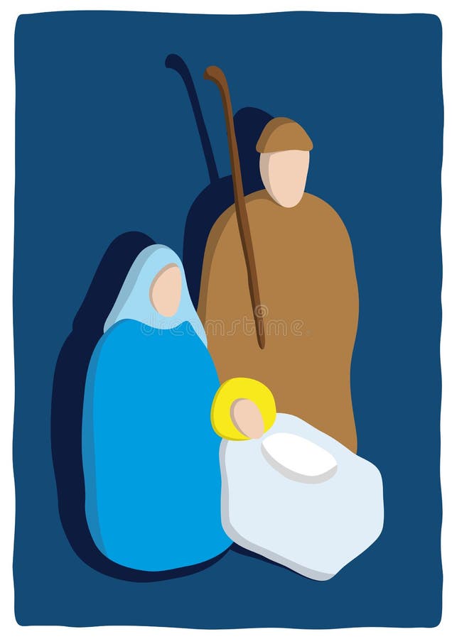 Christmas Nativity Scene Winter Snowy Frame Comete Stock Vector ...