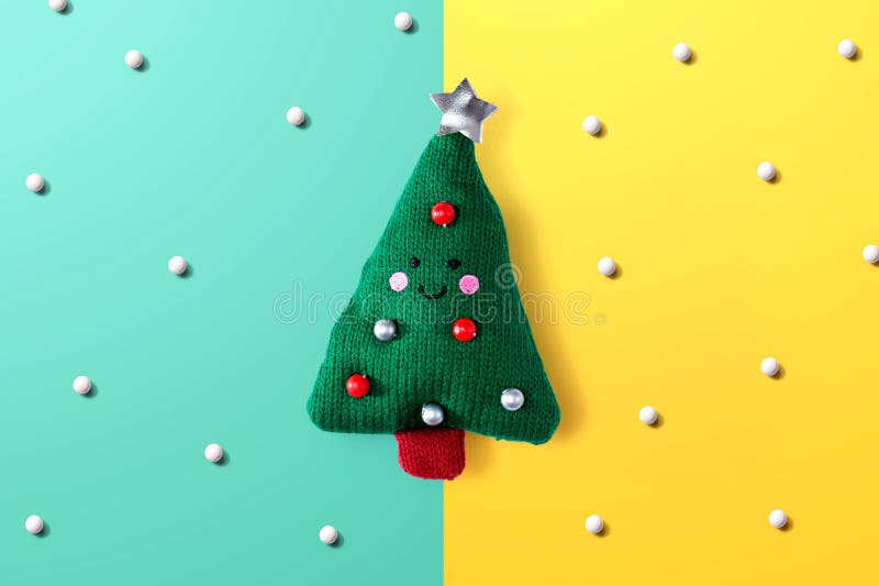 Christmas Cushion Tree Overhead View Stock Photo - Image of seasonal ...