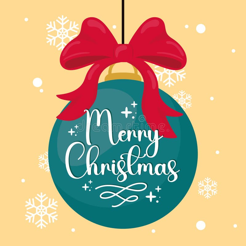 Christmas Cute Card with a Tree Ball Icon Vector Stock Illustration ...