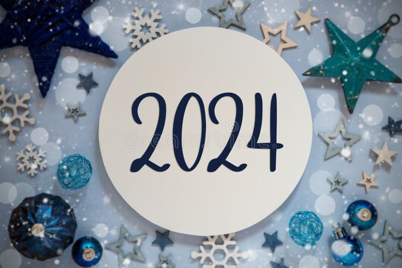 Christmas Decor with Snow and Text 2024 Stock Photo - Image of year ...