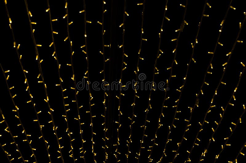 Christmas Decor Yellow Led Lights Close Up Stock Illustration ...