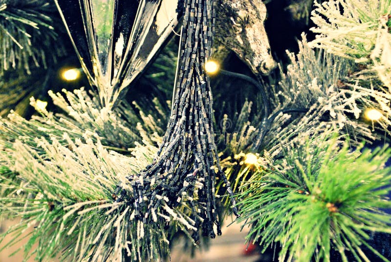 Christmas Decoration Background. Retro Filter Effect. Stock Image ...