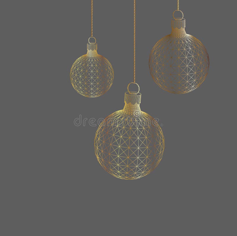 Christmas Decoration Ball. Polygon Triangle. the Structural Grid of ...