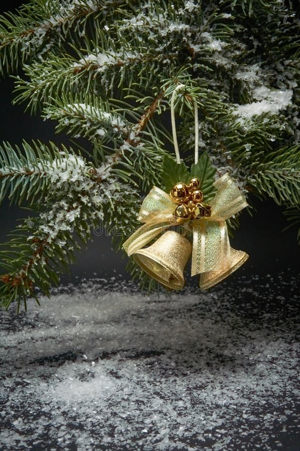 Christmas Decoration with Bells, a Branch of a Christmas Tree and ...