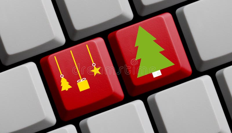 Christmas Decoration on Computer Keyboard Stock Illustration ...