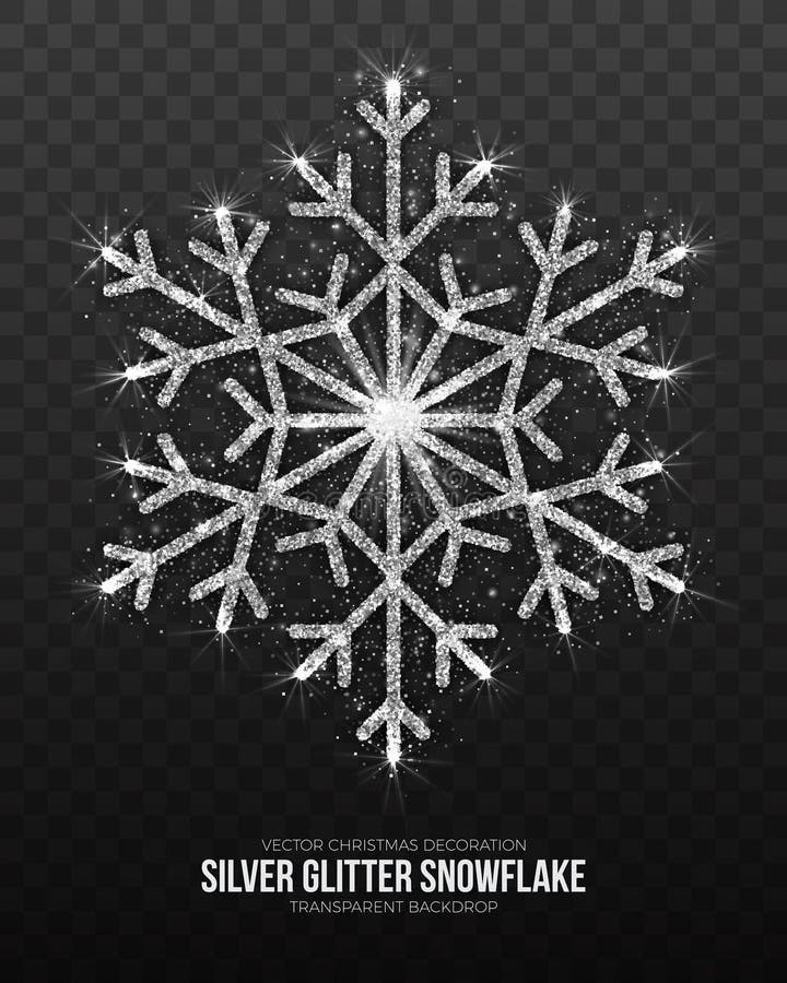 Christmas Decoration Elegant Shining Silver Snowflake on Transparent ...