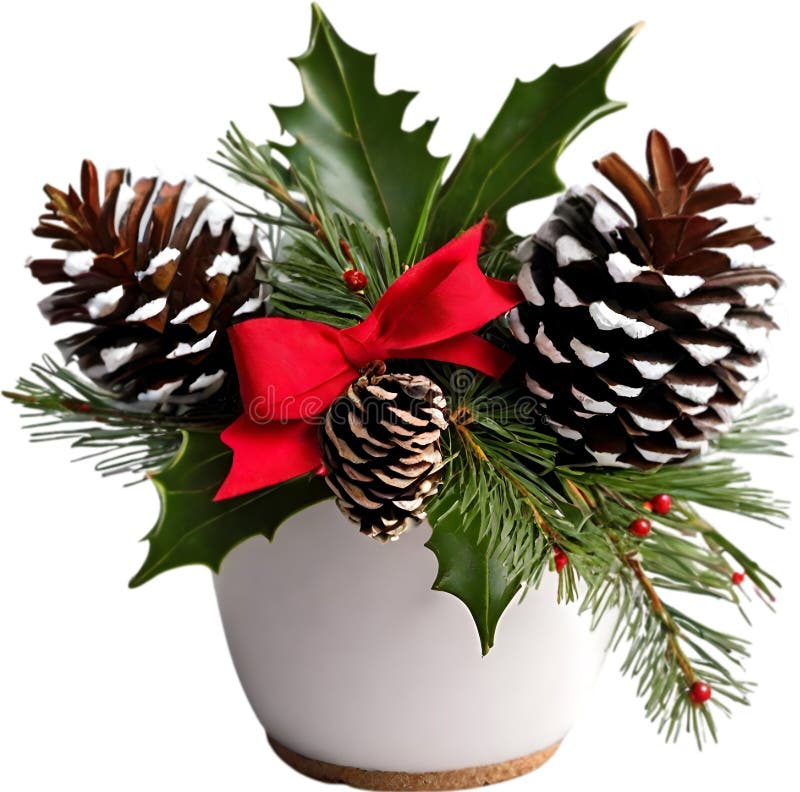 An Image of Pine Cones and Holly Branches. Ai-generated Stock Image ...