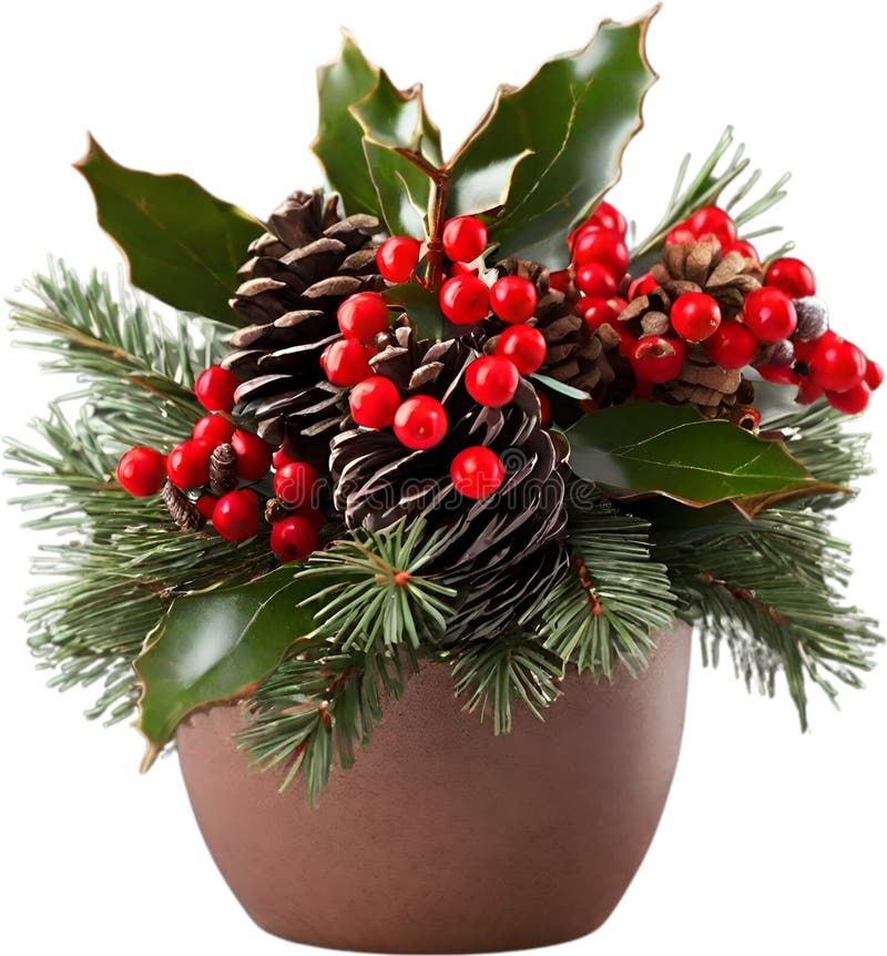 An Image of Pine Cones and Holly Branches. Ai-generated Stock Photo ...