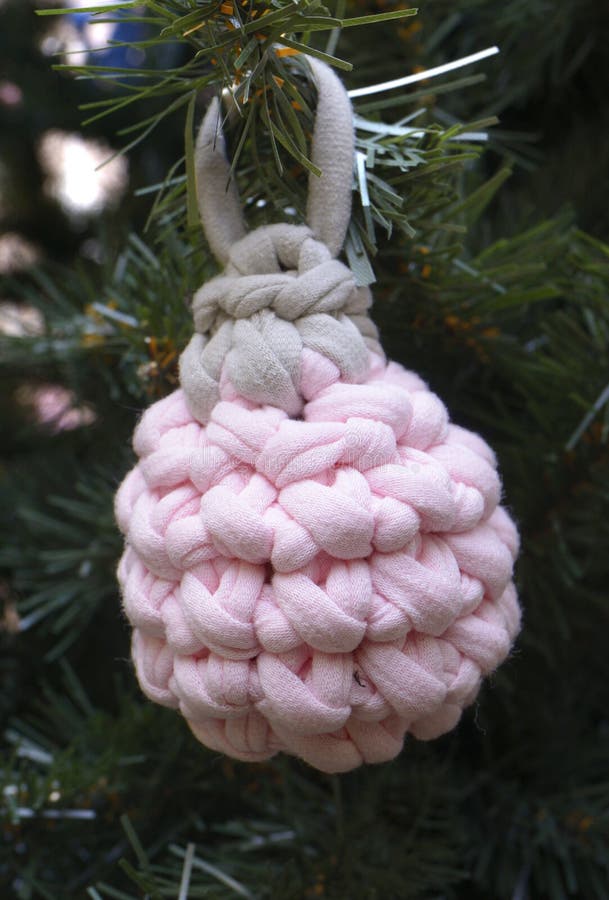 Christmas Decoration Made of Wool Hanging on a Christmas Tree ...