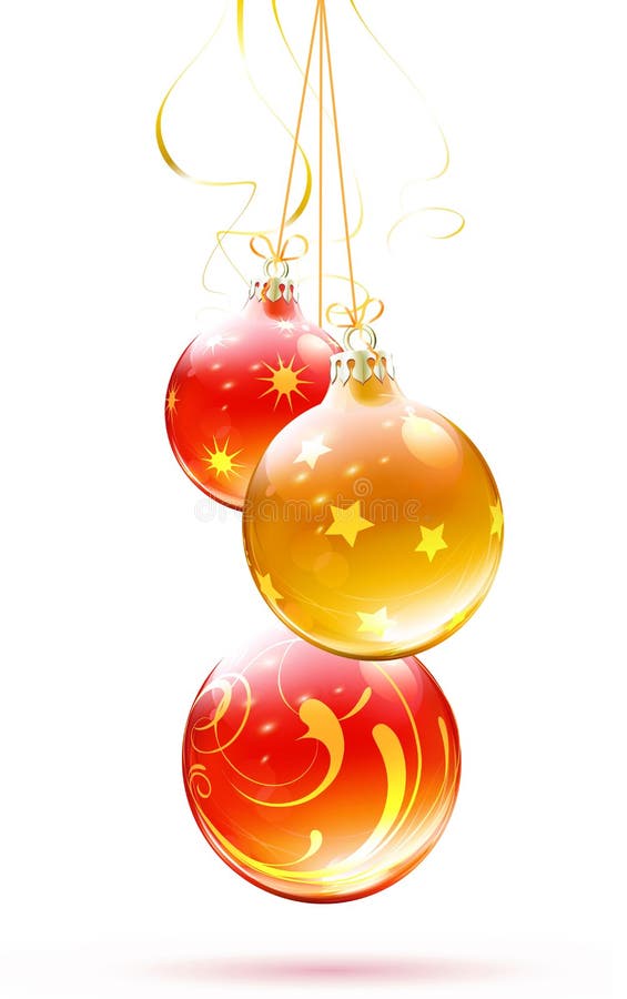 Christmas Ball with Curly Ribbon Stock Vector - Illustration of ...