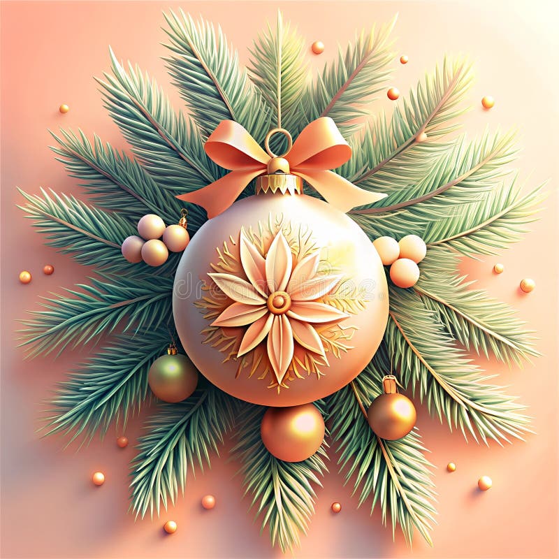 Christmas Decorations. Beautiful Christmas Tree Decorations, Background ...