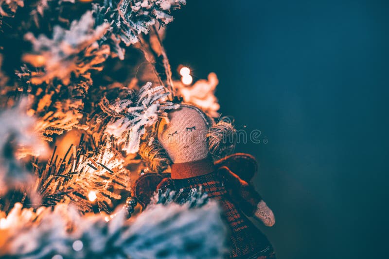 Christmas Decorations with Candles in Magic Light Stock Photo - Image ...