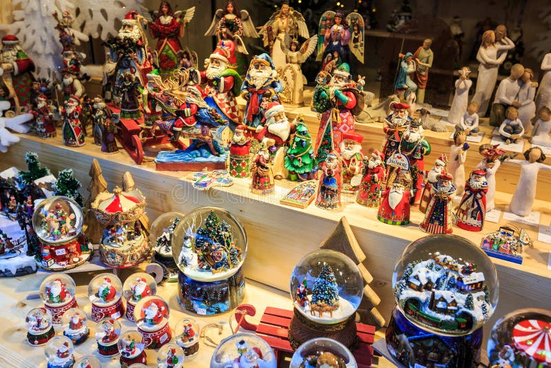 Christmas Decorations at a Christmas Market Stock Photo - Image of ...