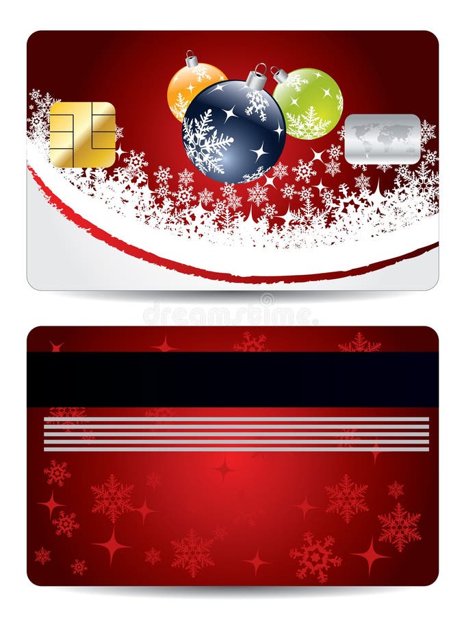 Christmas Decorations Credit Card Design Stock Vector - Illustration of ...