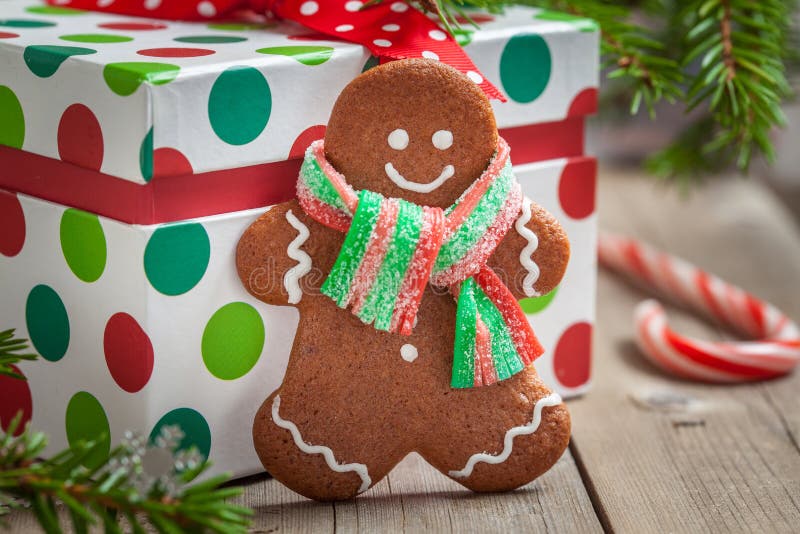 Christmas Decorations with Gingerbread Man Stock Photo - Image of ...