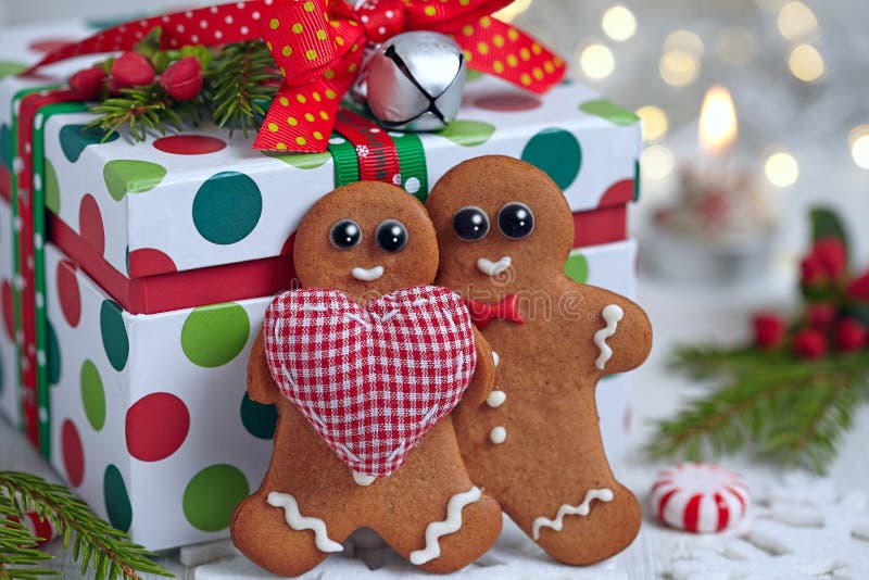 Christmas Decorations with Gingerbread Man Stock Photo - Image of ...