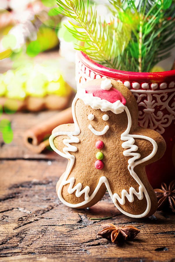 Christmas Decorations with Gingerbread Man Stock Image - Image of ...