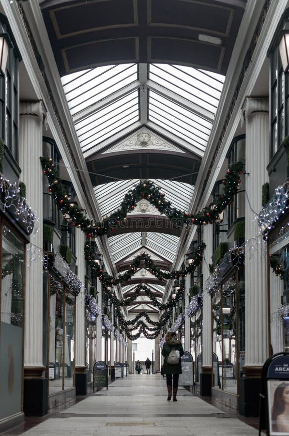 Christmas Decorations Inside Shopping Arcade in Bristol Editorial Photo ...