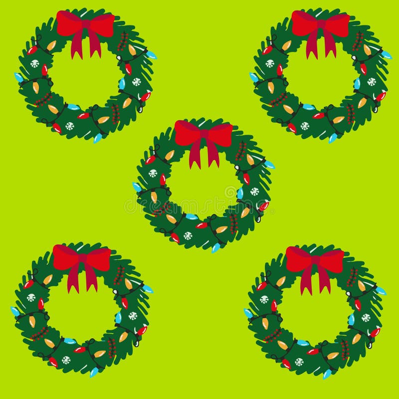 Christmas Decorations Made on a Green Background with Many Interesting ...
