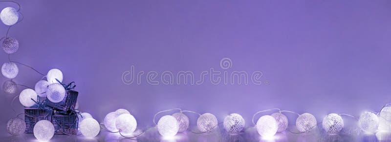 Christmas Decorations. Round Electric Christmas Lights. Horizontal ...