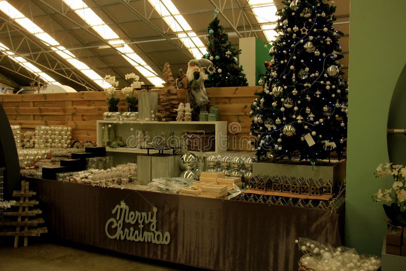 Christmas Decorations in Shop Stock Photo - Image of december ...