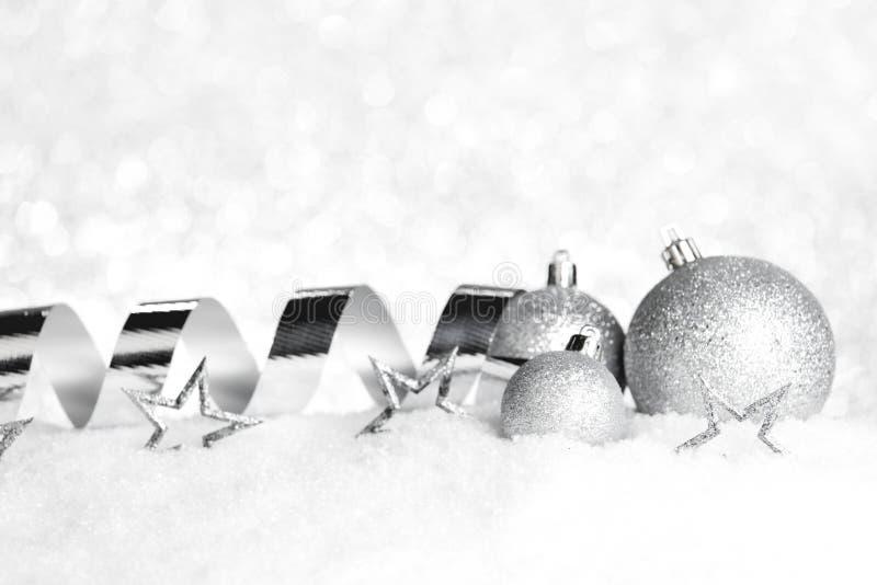 Christmas Decorations on Snow Stock Image - Image of decor, celebration ...