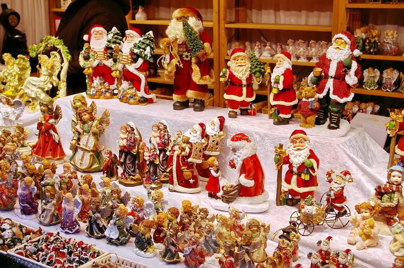 Colored Christmas Decorations: Santa Claus and Angels Stock Image ...