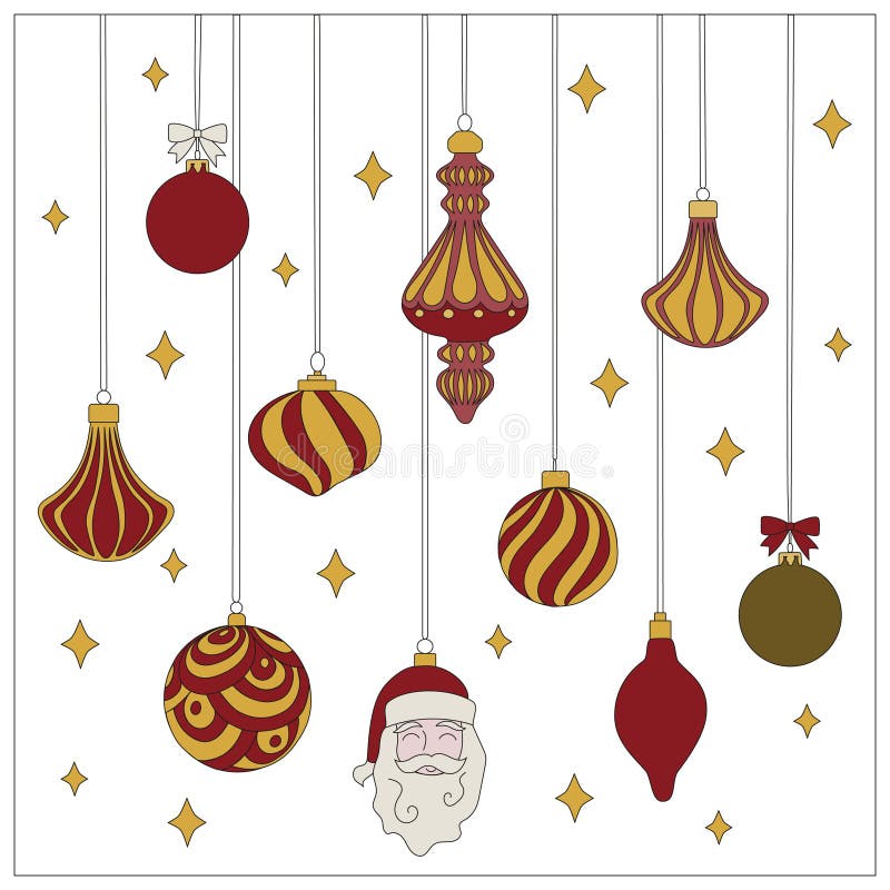 Christmas Decorations Vector Illustration Stock Vector - Illustration ...