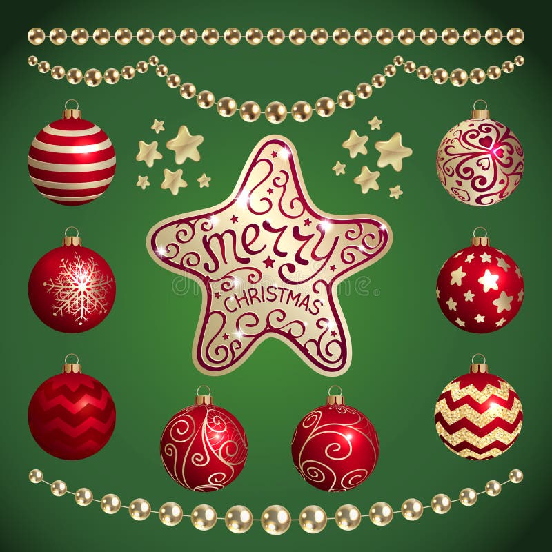 Christmas decorations stock vector. Illustration of year - 81086364