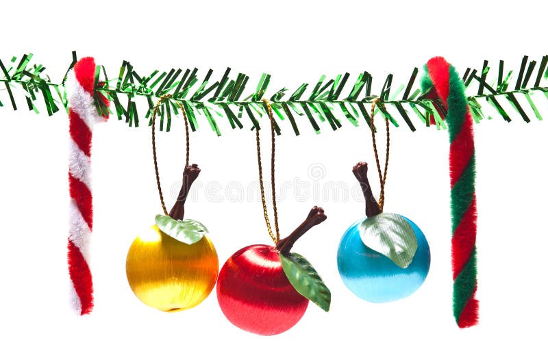 Christmas Decorations on White Background Stock Image - Image of ...