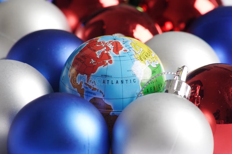 Christmas Decorations and World Stock Image - Image of christmas, white ...