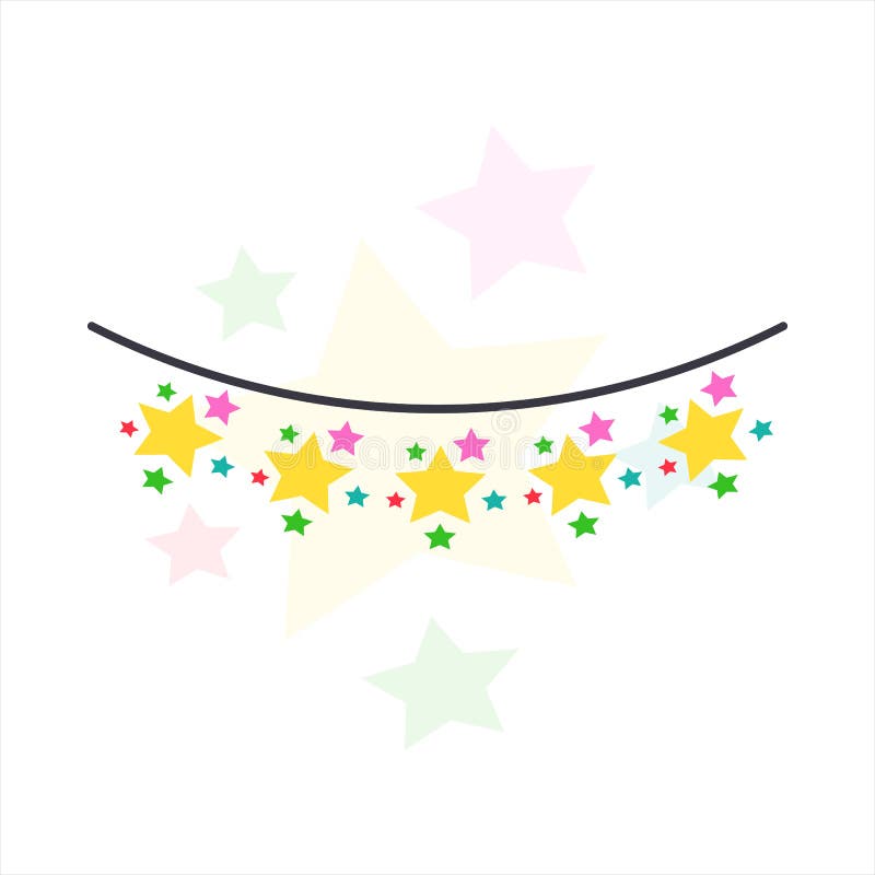 Christmas Decorative Hanging Star Lights Vector Illustration Stock ...