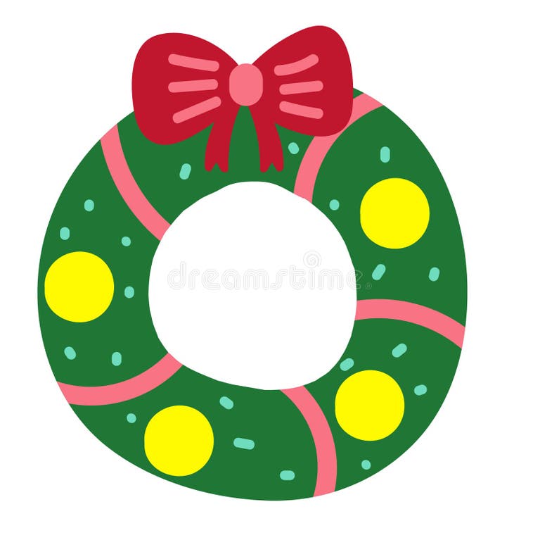 Christmas Decorative Wreth Isolated on White Background. Stock Vector ...