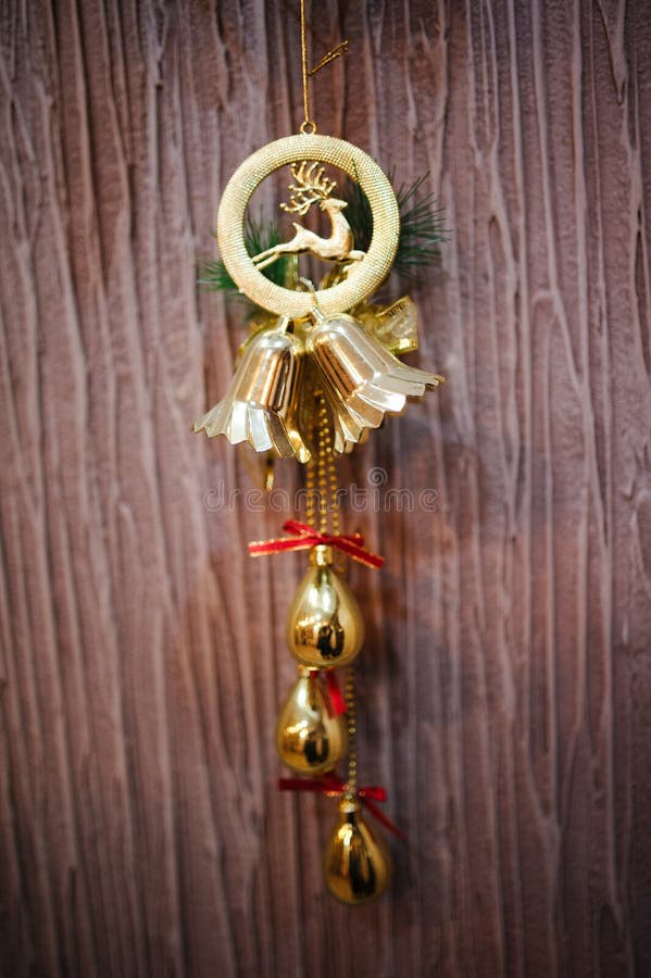 Christmas deer with bell stock photo. Image of cone, arrangement - 50817622