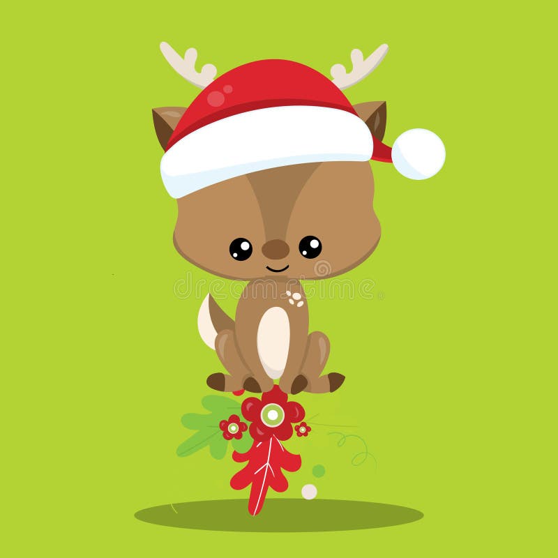 Christmas Deer and Fox Deer 06 Stock Vector - Illustration of christmas ...