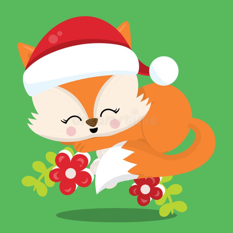 Christmas Deer and Fox Fox 07 Stock Vector - Illustration of cartoon ...