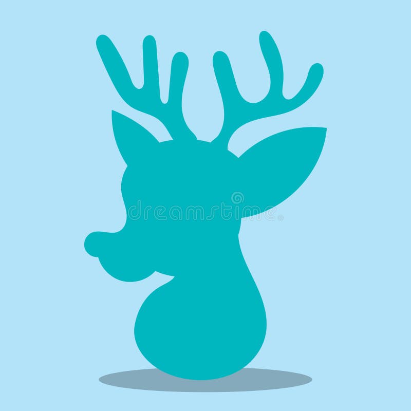 Christmas Deer Deer Head Blue 08 Stock Vector - Illustration of vector ...