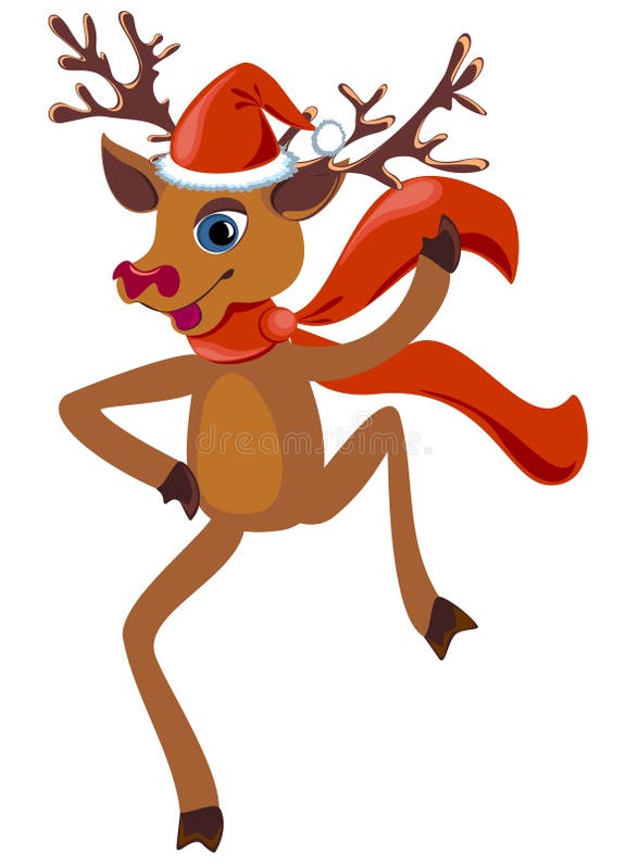 Christmas deer Rudolph stock vector. Illustration of comic - 21912674