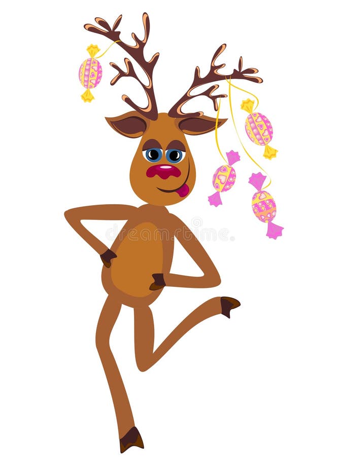 Christmas deer Rudolph stock vector. Illustration of copy - 21912678